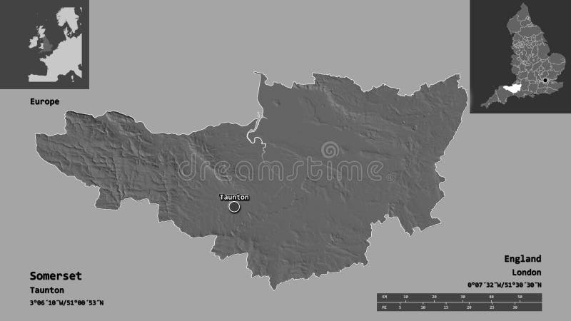 Somerset, Administrative County of England,. Previews. Bilevel Stock ...
