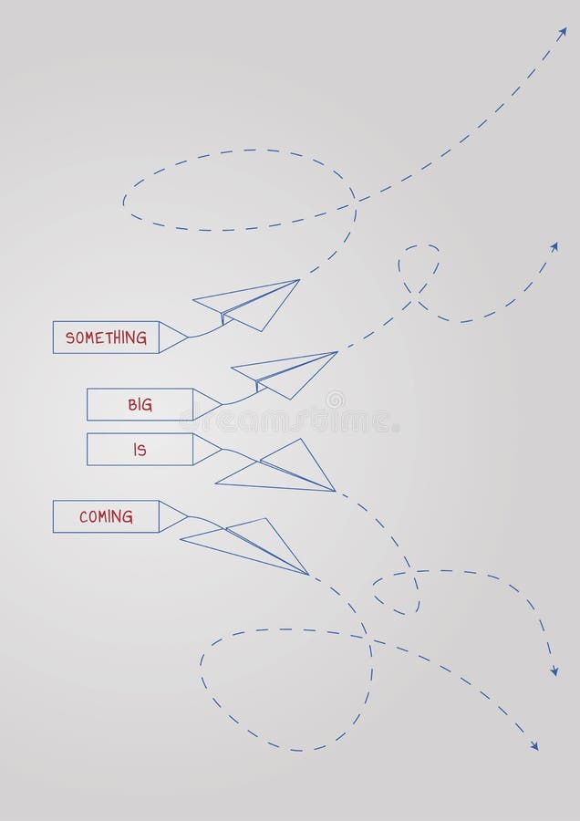 Something Big is Coming with a Folded Paper Boat Stock Vector ...