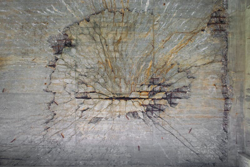 Crack in a Concrete Wall Floor Ceiling. 01 Stock Photo - Image of ...