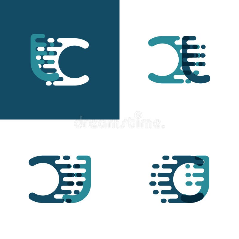 CJ Letters Logo with Accent Speed in Light Green and Dark Blue Stock ...