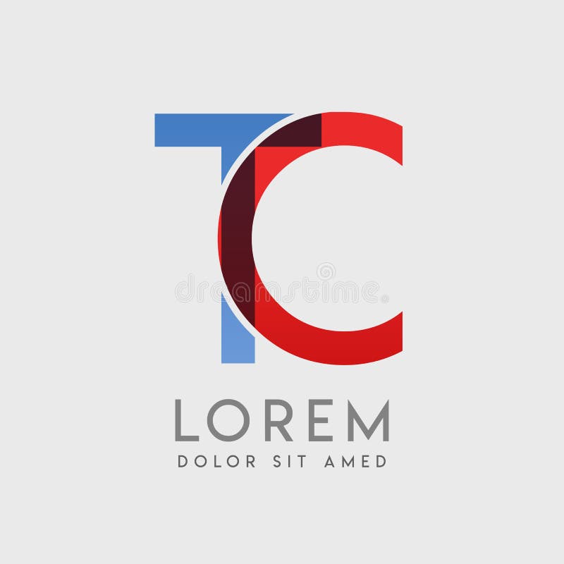 CT Logo Letters with Blue and Red Gradation Stock Vector - Illustration ...