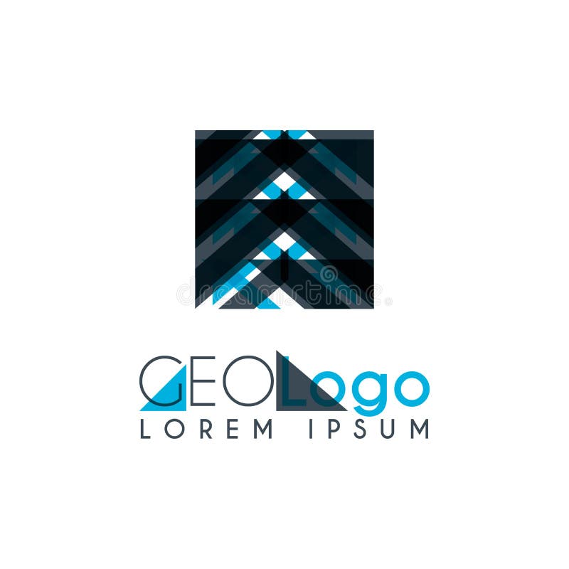 Geometric Logo with Light Blue and Gray Stacked for Design 2.1 Stock ...