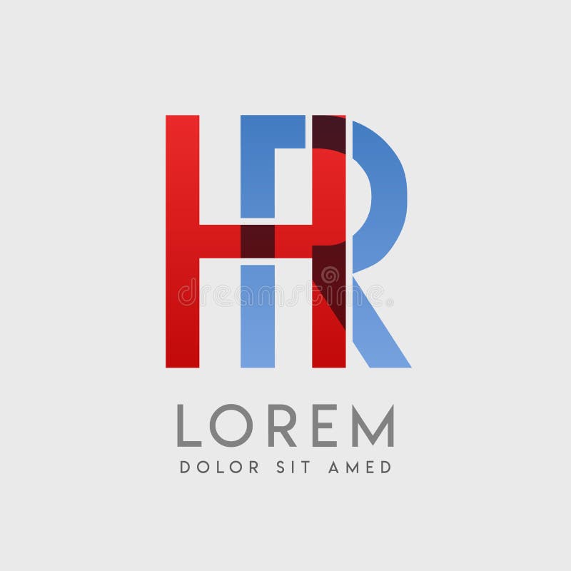 HR Logo Letters with Blue and Red Gradation Stock Vector - Illustration ...