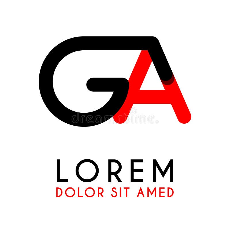 Letter Ga Logo. Initial Letter Design Vector Luxury Color Stock Vector ...