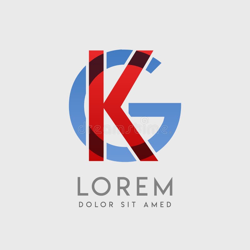 KG Logo Letters with Blue and Red Gradation Stock Vector - Illustration ...