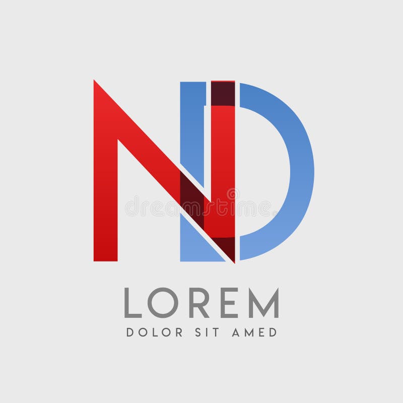ND Logo Letters with Blue and Red Gradation Stock Vector - Illustration ...