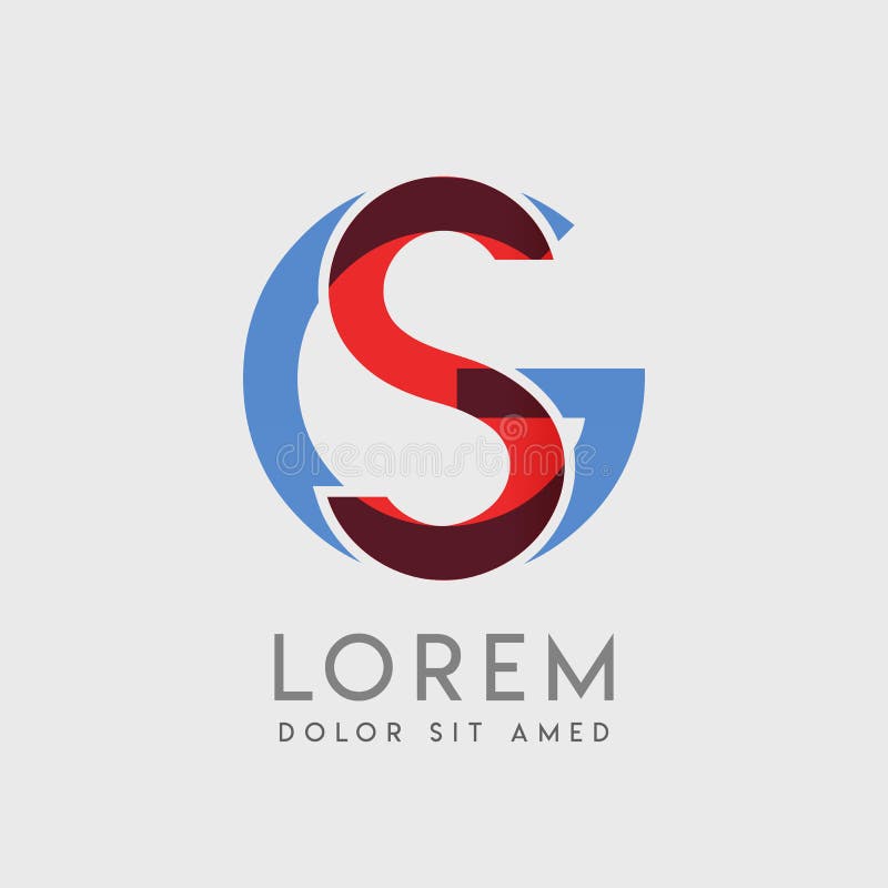SG Logo Letters with Blue and Red Gradation Stock Vector - Illustration ...