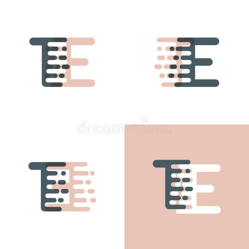 TE Letters Logo with Accent Speed Pink and Gray Stock Vector ...