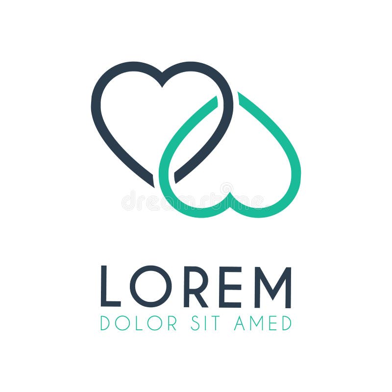 A Two Heart Logo in Opposite Direction Stock Vector - Illustration of ...