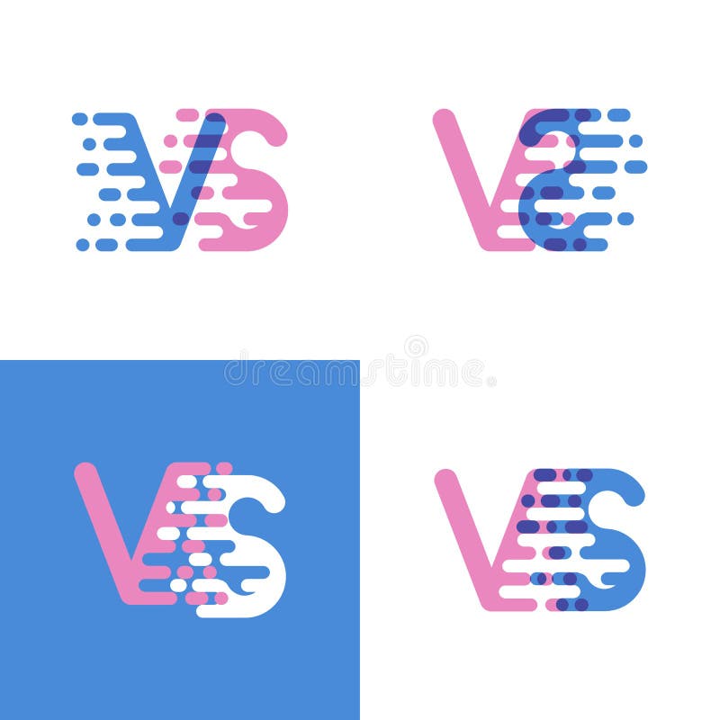 VS Letters Logo with Accent Speed Soft Pink and Soft Blue Stock Vector ...