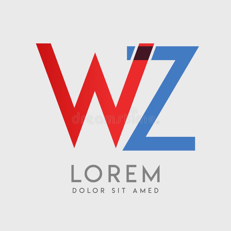 WZ Logo Letters with Blue and Red Gradation Stock Vector - Illustration ...