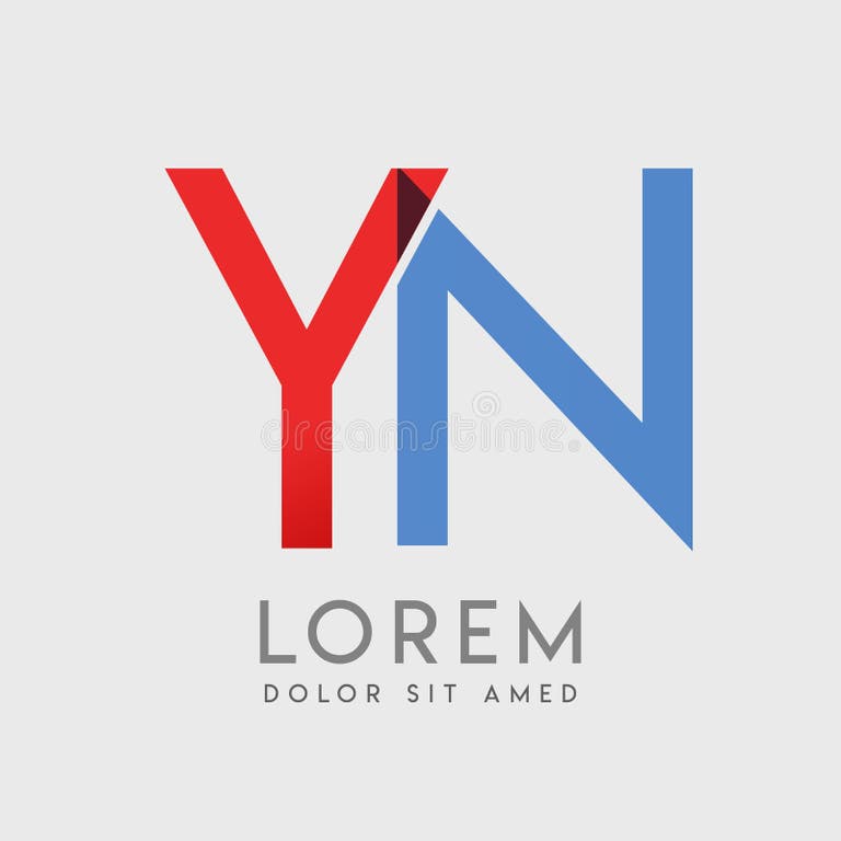 YN Logo Letters with Blue and Red Gradation Stock Vector - Illustration ...