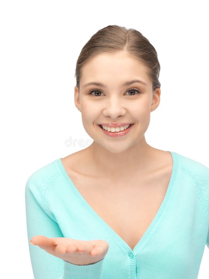 Something on the palm stock photo. Image of girl, lady - 23937098