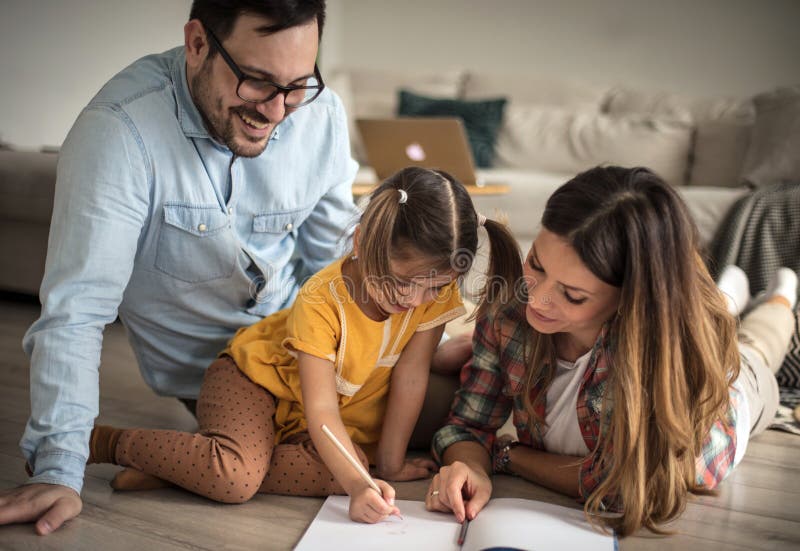108 Father Mother Help Their Child Studying Stock Photos - Free ...