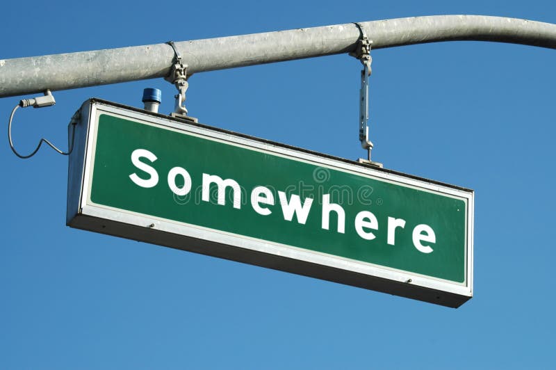 Somewhere sign stock image. Image of places, destination - 331829