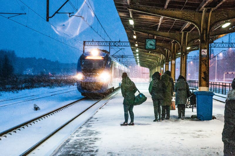 Somewhere in Winter Poland... Editorial Stock Photo - Image of rails ...
