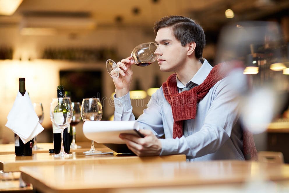 Sommelier at work stock image. Image of quality, cafe - 111246663