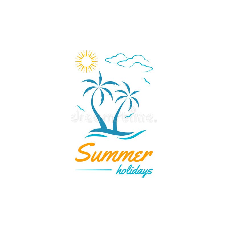 Sommerferien Symbol Logo Vektor Design Vektor Abbildung - Illustration ...
