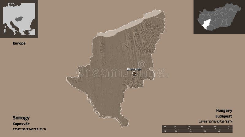 Somogy, County of Hungary,. Previews. Administrative Stock Illustration ...