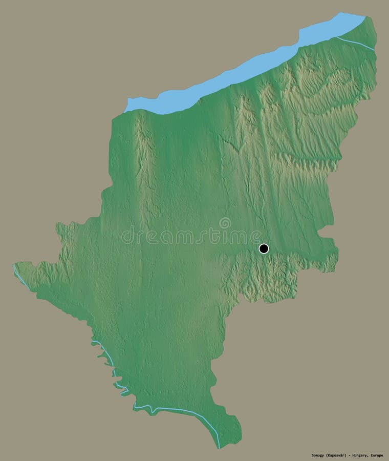 Somogy, County of Hungary, on Solid. Relief Stock Illustration ...