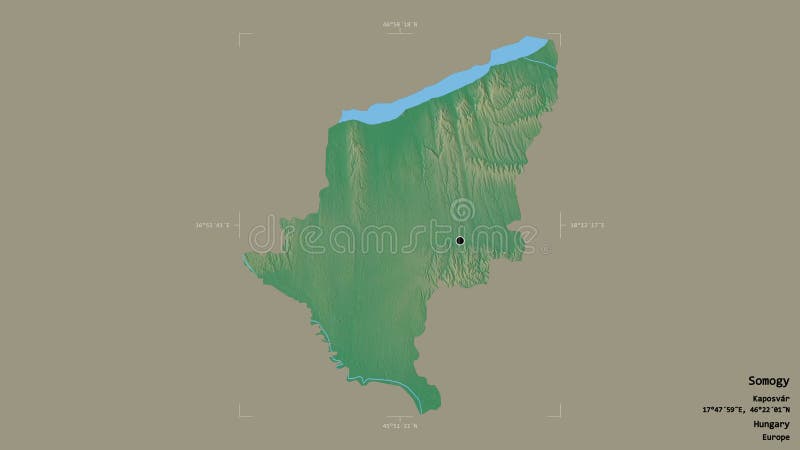 Somogy Map of Hungary with Hungarian National Flag Illustration Stock ...
