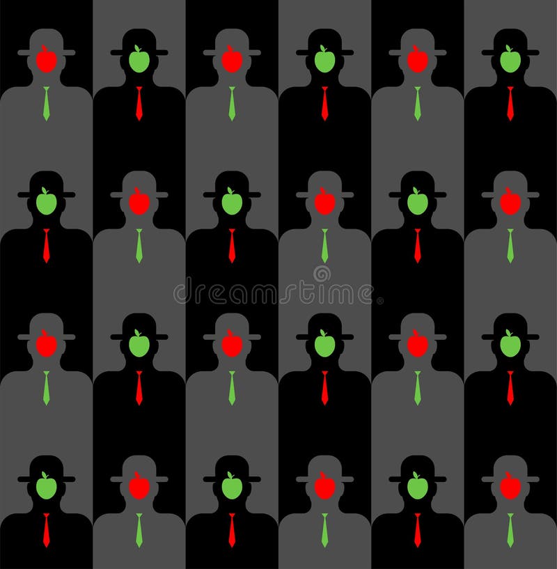 Son of Man Pattern Seamless. Man and Apple on His Face Background ...