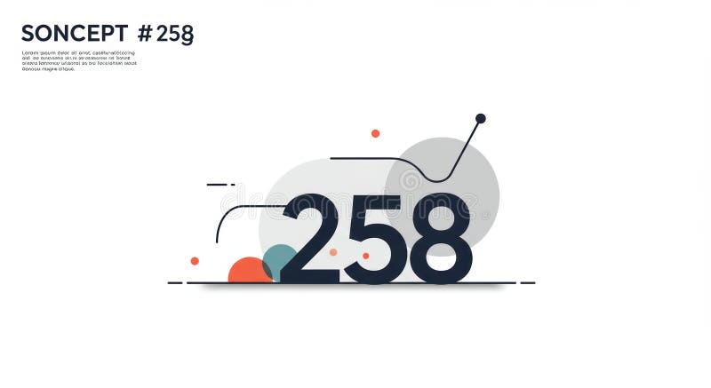 Soncept Number 258 Design stock illustration. Illustration of circles ...