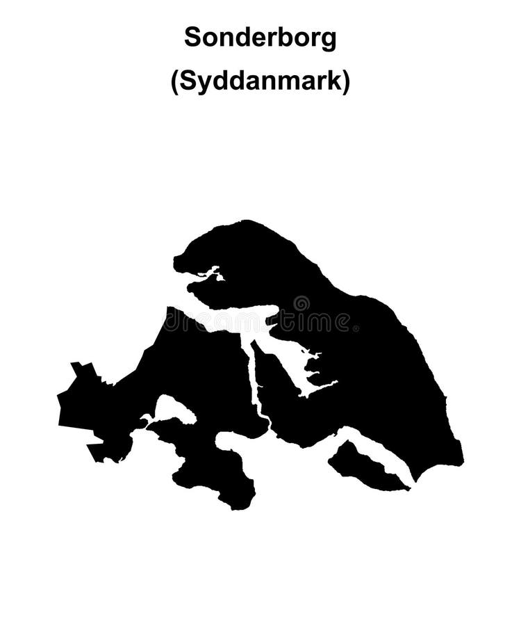 Sonderborg outline map stock vector. Illustration of geography - 371640762