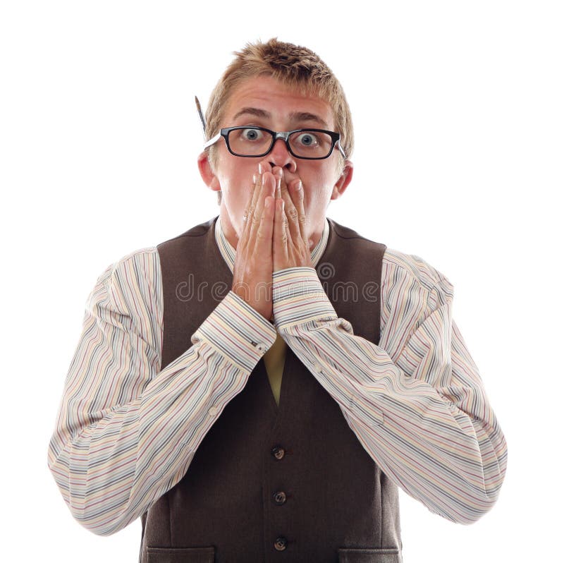 Sonderling Mit Seiner Tablette Stockbild - Bild von streber ...