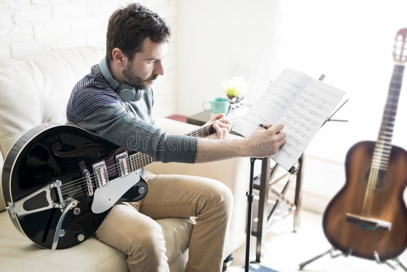 Song Composer at Home Studio Stock Photo - Image of indoor, male: 117749776