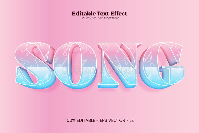 Song Editable Text Effect in Modern Trend Style Stock Vector ...