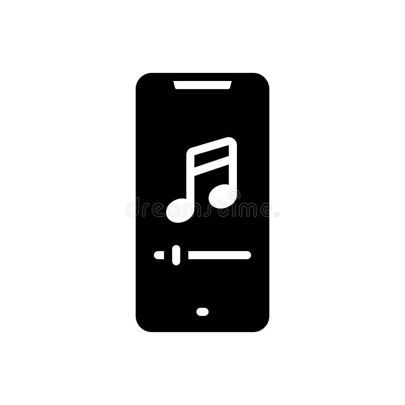 Black Solid Icon for Song, Music and Player Stock Vector - Illustration ...