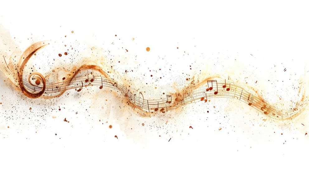 Song Line with Music Notes Background Isolated Stock Illustration ...