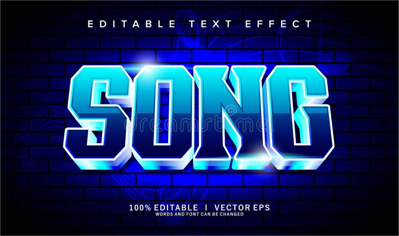 Song Vector Text Effect with Modern Style Design Stock Vector ...