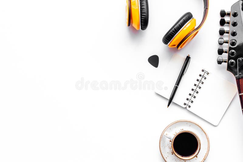 Song Writer Set with Musician and DJ Instruments White Background Top ...
