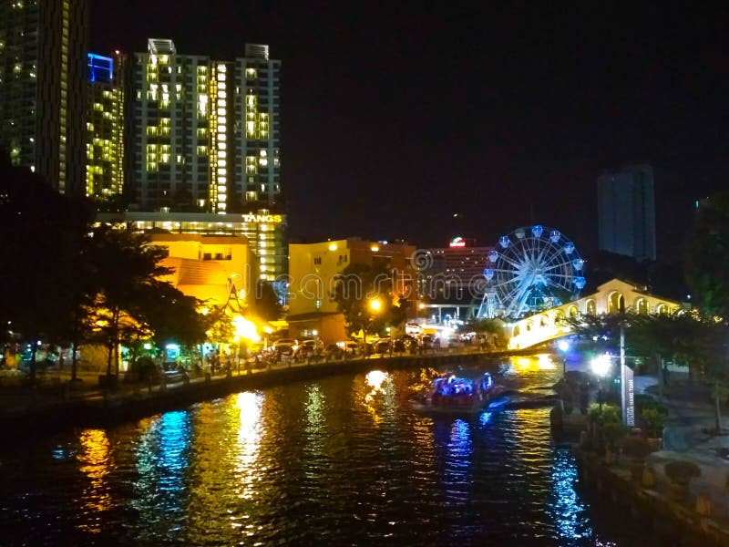 Night Scene in Melaka stock image. Image of view, wall - 5276547