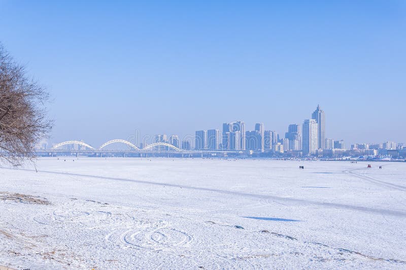 The songhua river stock photo. Image of hotel, home, covered - 50584040
