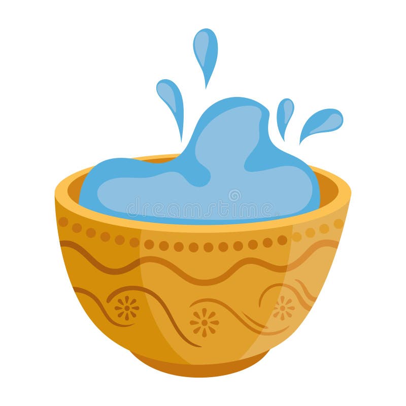 Songkran bowl with water stock vector. Illustration of accessory ...