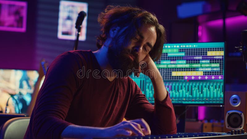 Songwriter Getting Upset after Hearing Wrong Piano Notes Stock Photo ...