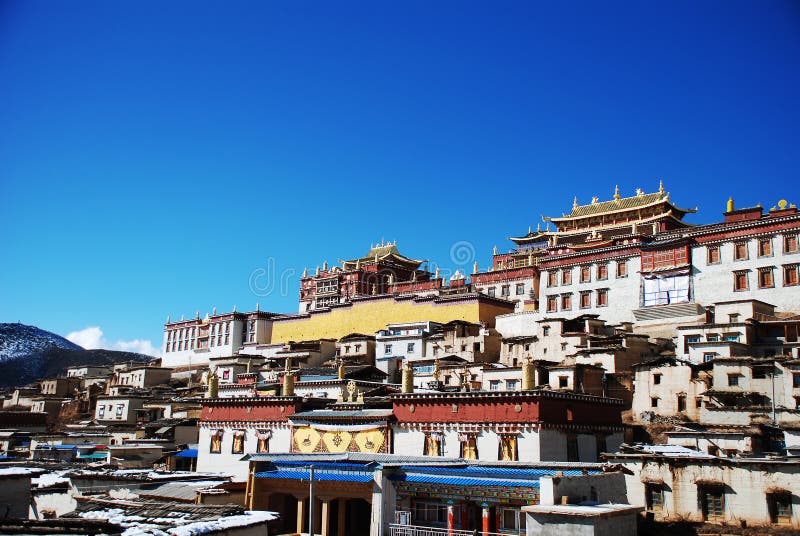 Architecture of Songzanlin Tibetan Monastery Stock Photo - Image of ...