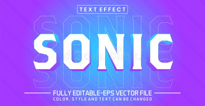 Sonic Text Editable Style Effect Stock Vector - Illustration of ...