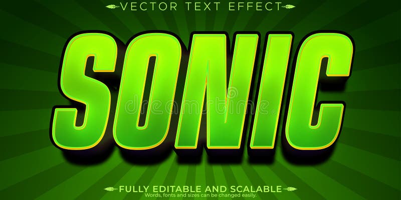 Sonic Text Effect, Editable Speedy and Quick Customizable Font Style ...