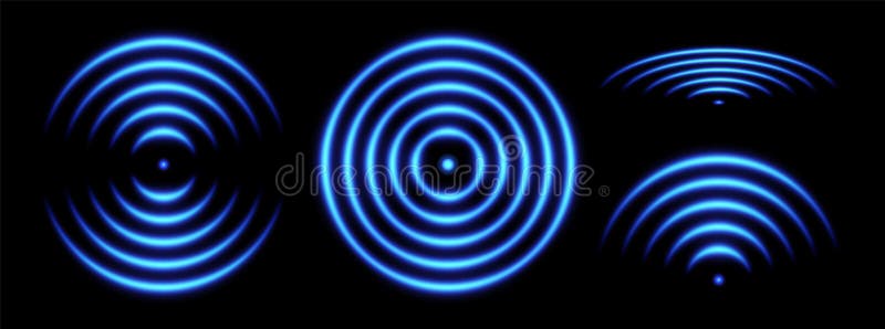 Sonic Wave Light Effect, Wireless Network Signal Icons, Glowing ...