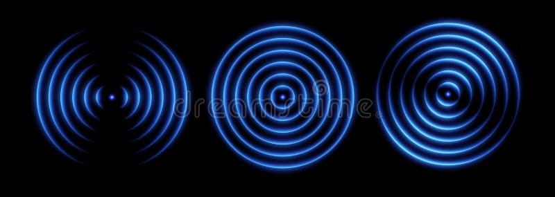 Sonic Wave Light Effect, Wireless Network Signal Icons, Glowing ...