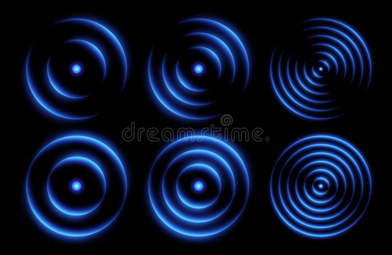 Sonic Wave Light Effect, Wireless Network Signal Icons, Glowing ...