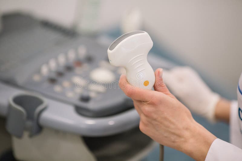 Sonographer Using Ultrasound Machine Stock Image - Image of device ...