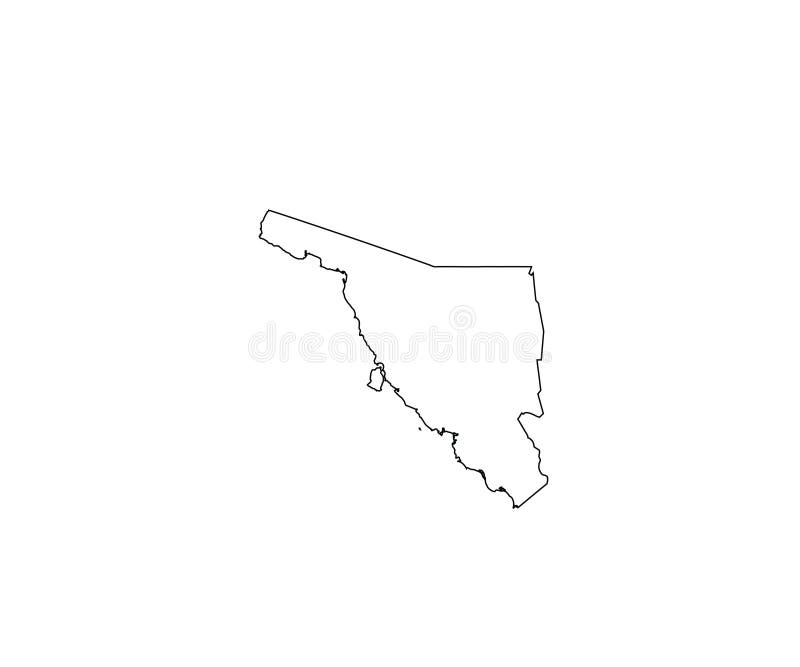 Sonora Map Mexico State Outline Stock Vector - Illustration of isolated ...