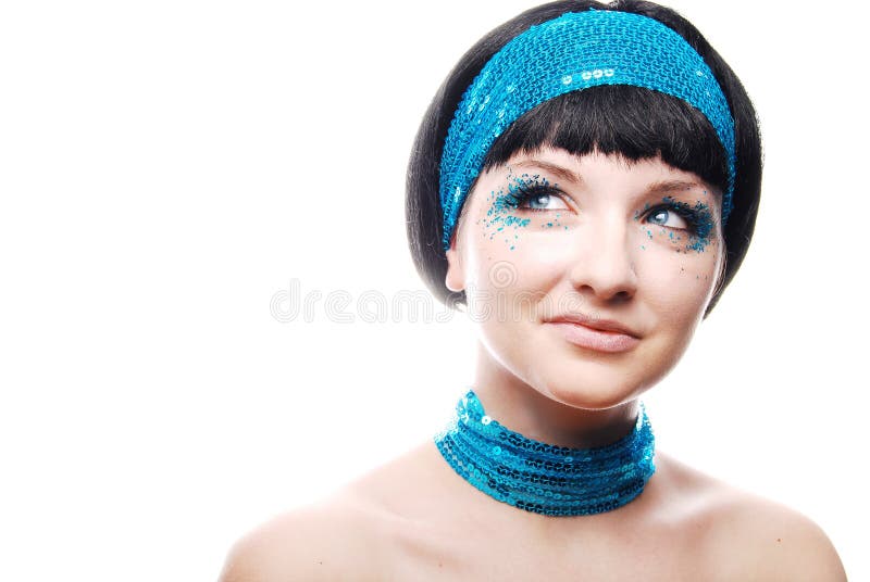 Sonrisa Cobarde De La Mujer Del Estilo De Los Años 60 Foto de archivo ...