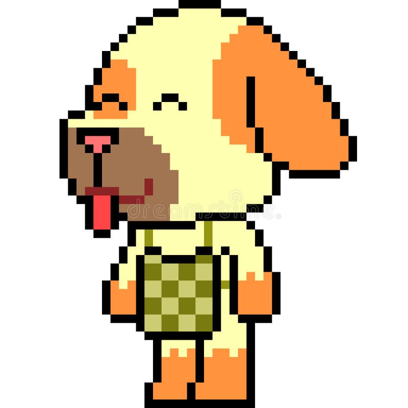 Sonrisa Del Perro Del Arte Del Pixel Del Vector Ilustración del Vector ...