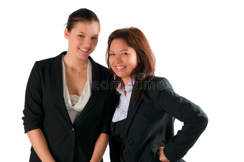 Sonrisa Encantadora De Dos Secretarias Hermosas a Usted. Imagen de ...